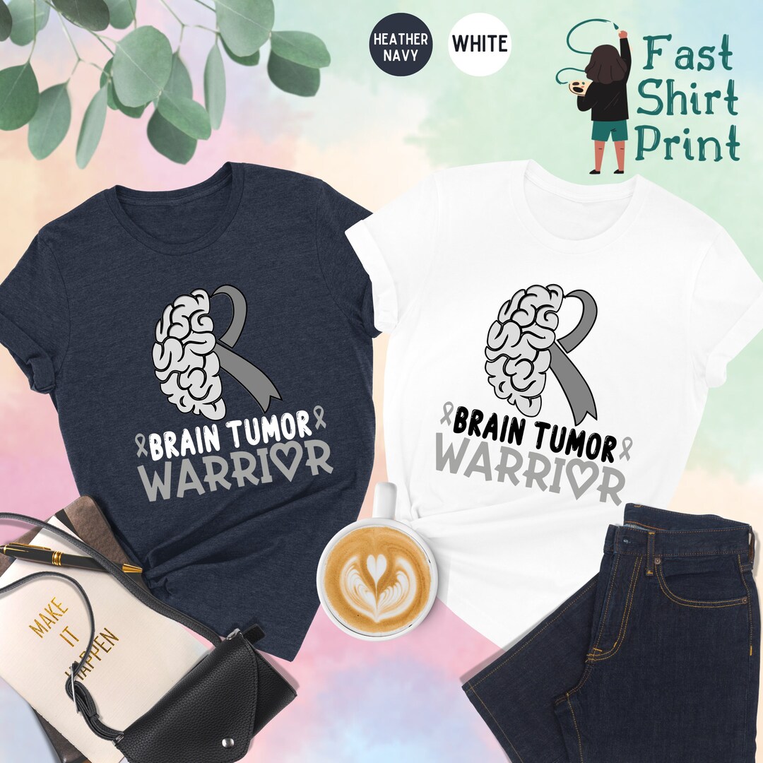 Brain Tumor Warrior Shirt, Brain Cancer Awareness Shirt, Brain Cancer ...