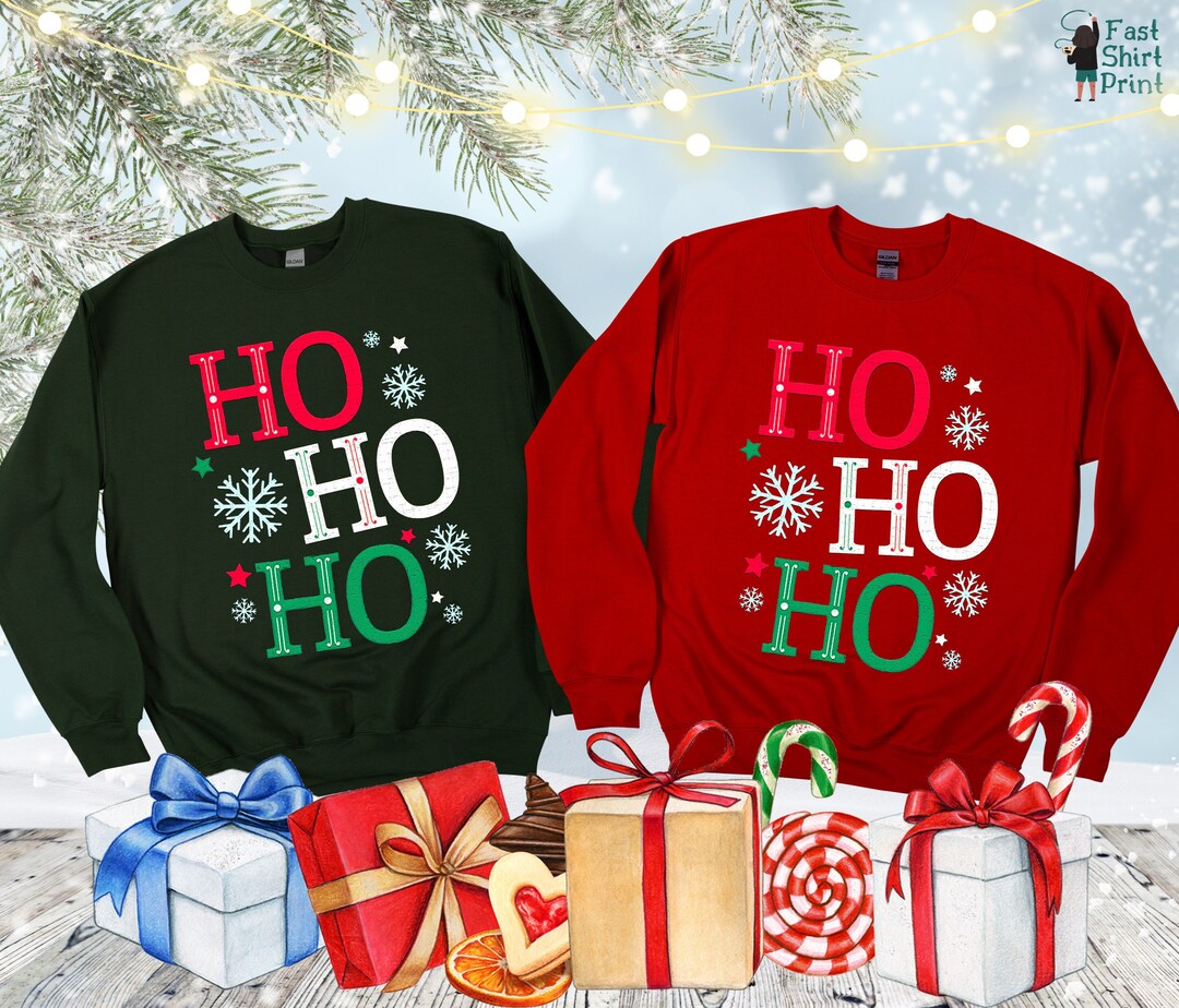Christmas Ho Ho Ho Sweatshirt, Winter Clothing, Christmas Gift, Holiday ...