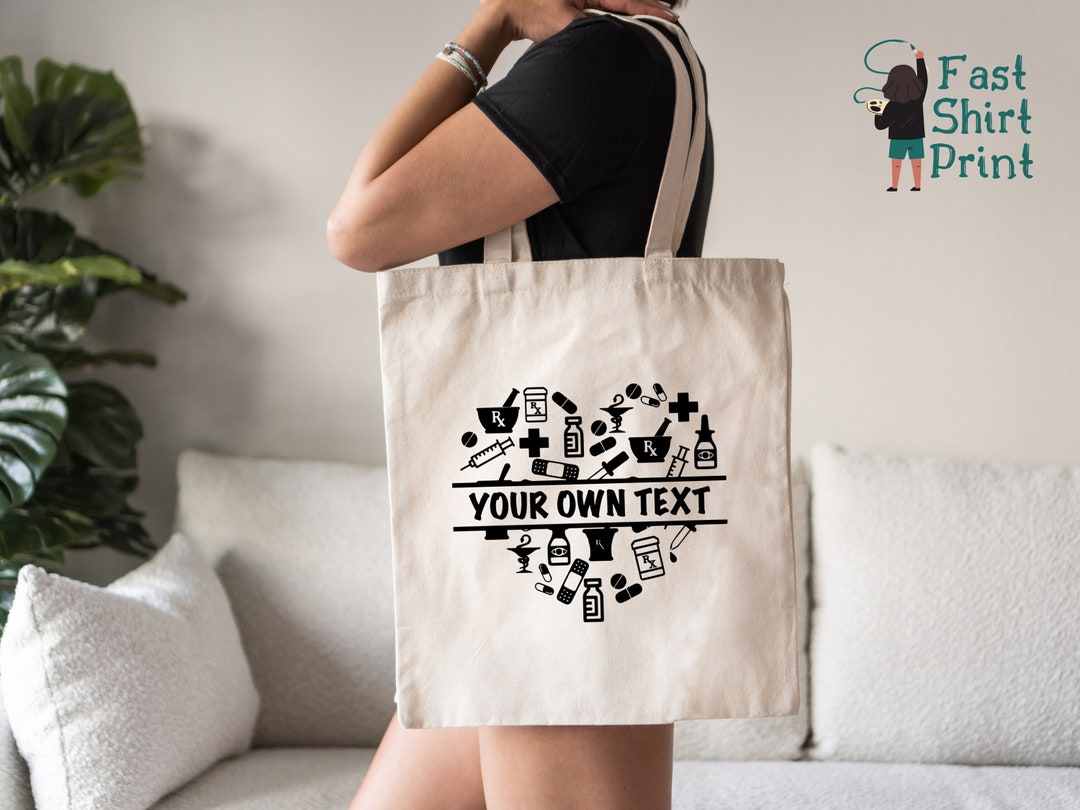 Pharmacy Heart Tote Bag, Pharmacist Custom Bag, Pharmacist Tote Bag ...
