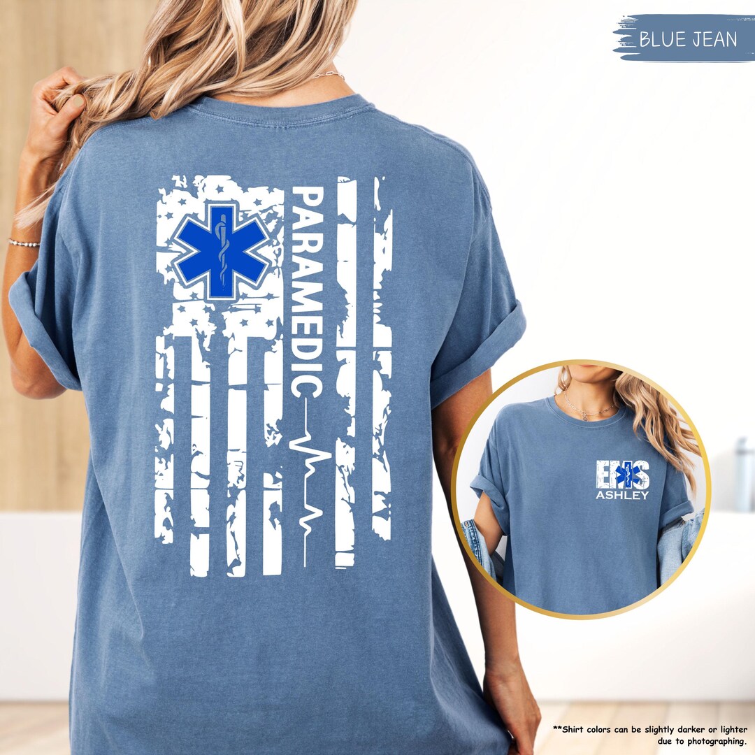 Comfort Colors® Custom Name EMS Shirt, Personalized Paramedic Tee ...