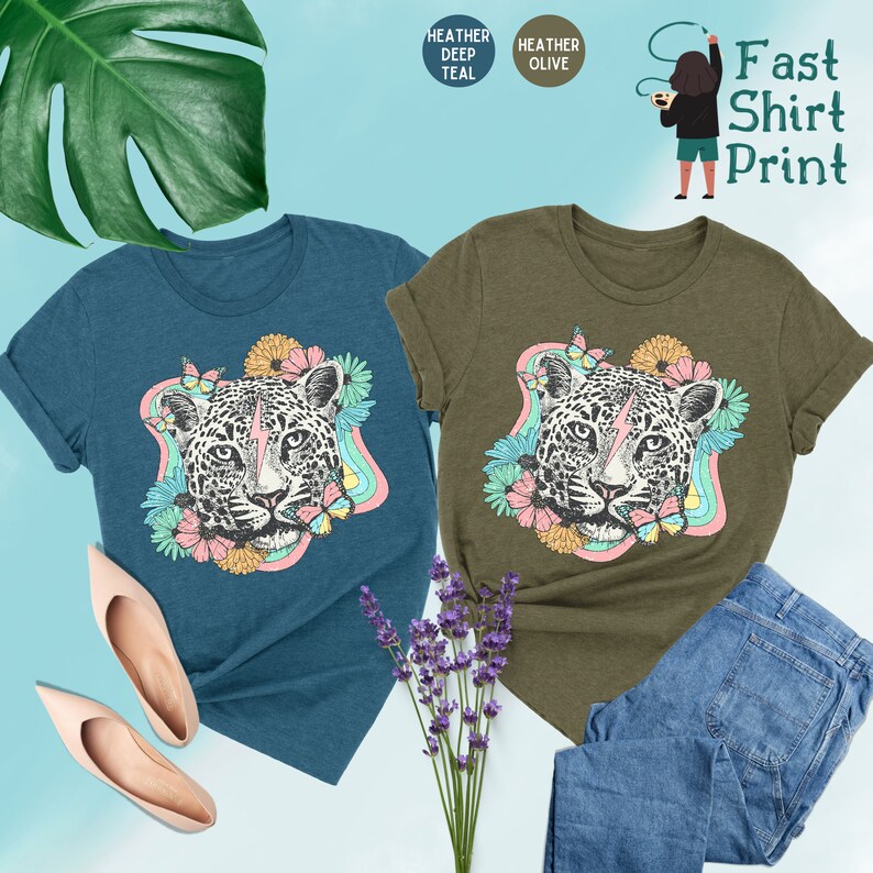 Retro Snow Leopard Shirt, Leopard Shirt, Leopard Tshirt, Cheetah Shirts ...
