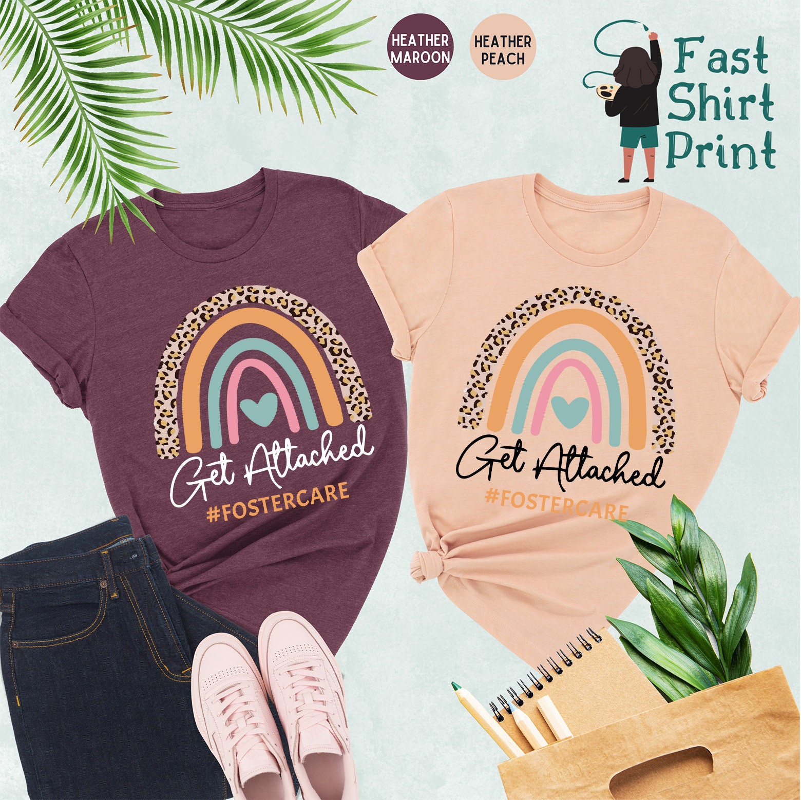 Get Attached Foster Care Shirt Adoption Gift Foster Mom - Etsy