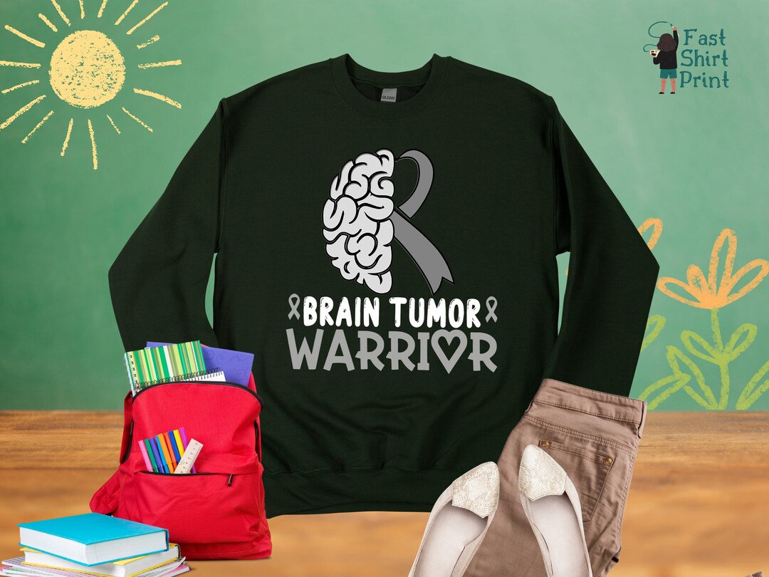 Brain Tumor Warrior Sweatshirt, Brain Cancer Awareness Shirt,brain ...