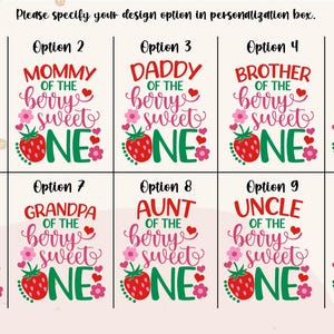 Berry First Family Birthday Shirts, Berry Sweet One Birthday ...
