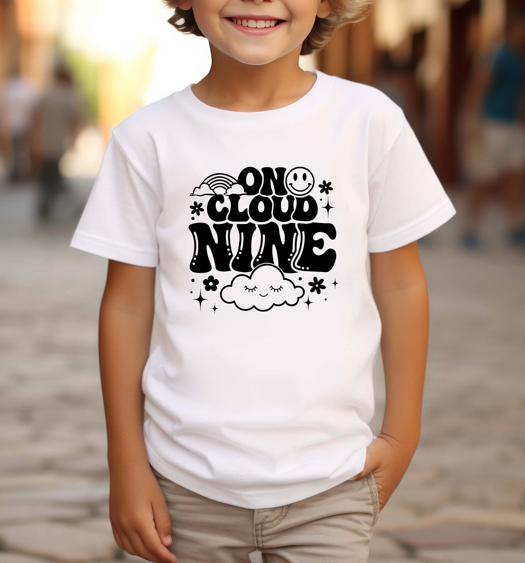 On Cloud Nine Shirt, Birthday Boy Shirt, Funny 9th Birthday Shirt, Youth Shirt, Boy Gift Shirt ...