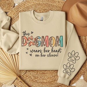 Leopard Dog Mom Sweatshirt, Custom Dog Mom Sweatshirt, Mama With Kids ...