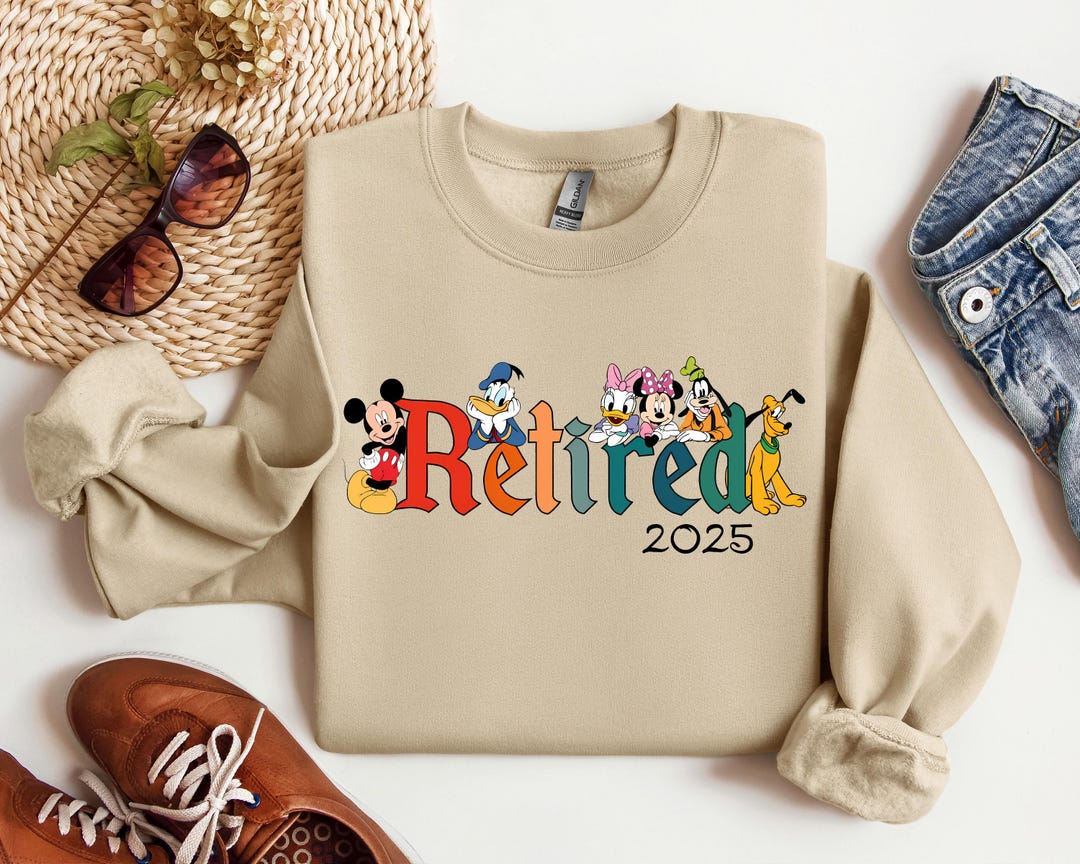 Disney Retired 2026 Sweatshirt or Hoodie, Retirement Sweatshirt, Mickey ...