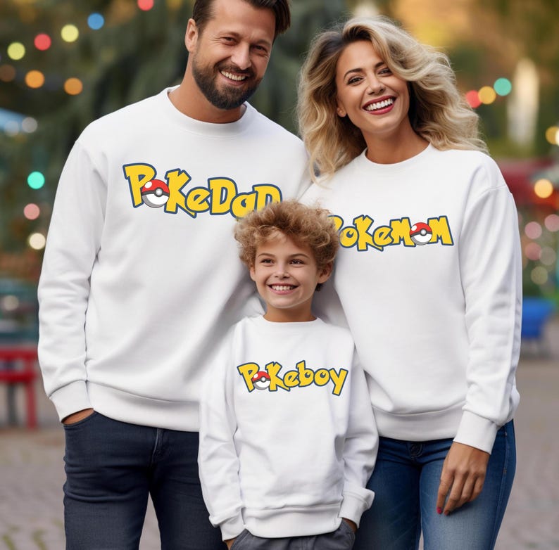 Poke-family Matching Sweatshirt or Hoodie, Pokedad Sweatshirt, Pokemom ...