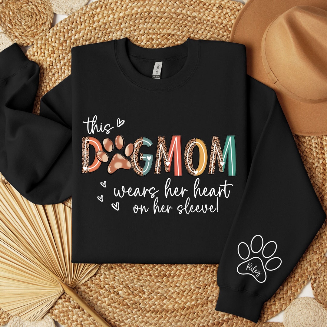 Leopard Dog Mom Sweatshirt, Custom Dog Mom Sweatshirt, Mama With Kids ...