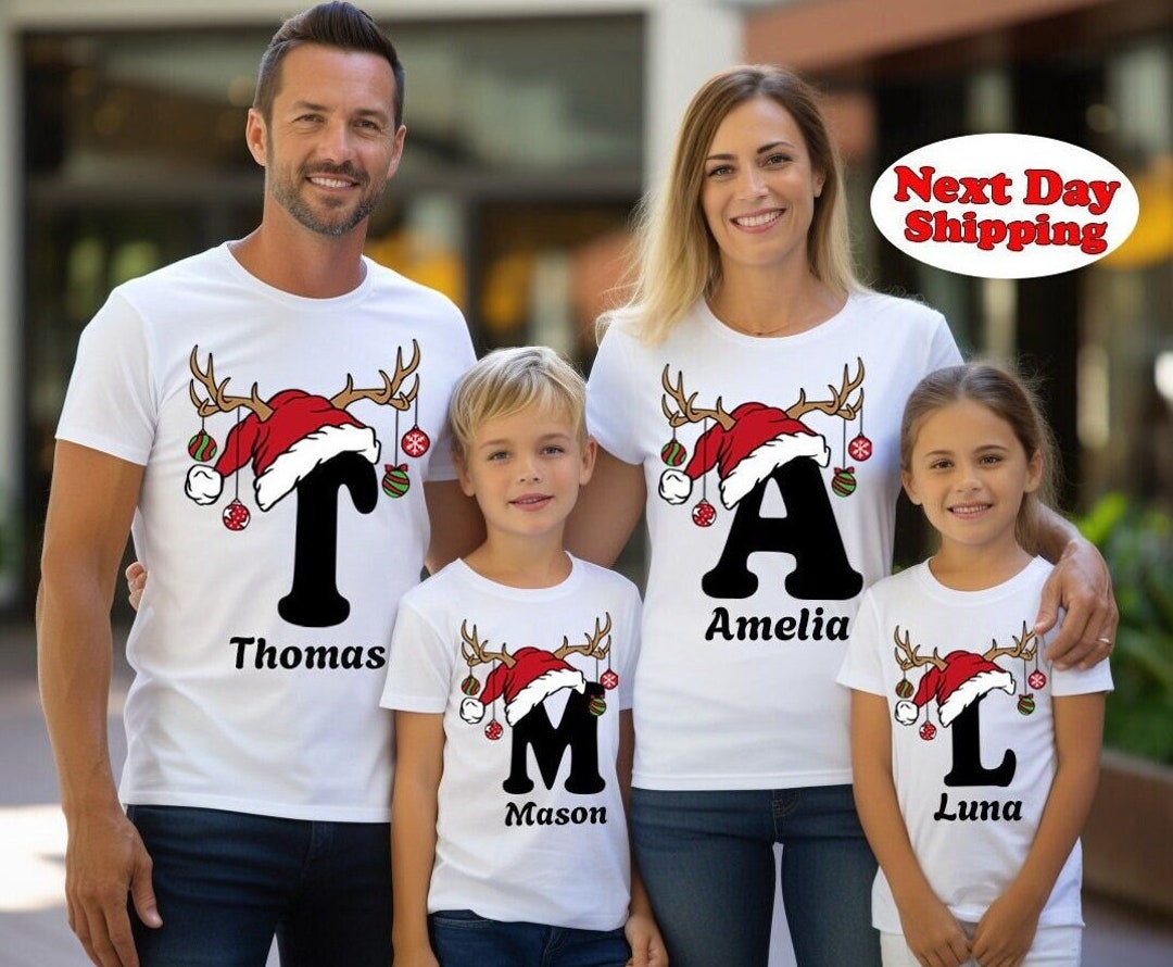 Monogramed Family Christmas Shirt, Custom Family Christmas Shirt ...