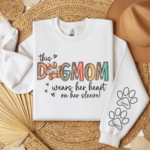 Leopard Dog Mom Sweatshirt, Custom Dog Mom Sweatshirt, Mama With Kids ...