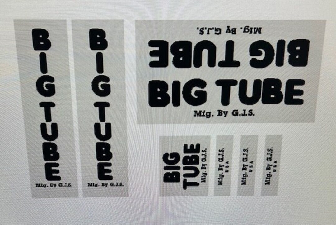 GJS - BIG TUBE - Black Decal Set - Old School Bmx - Etsy