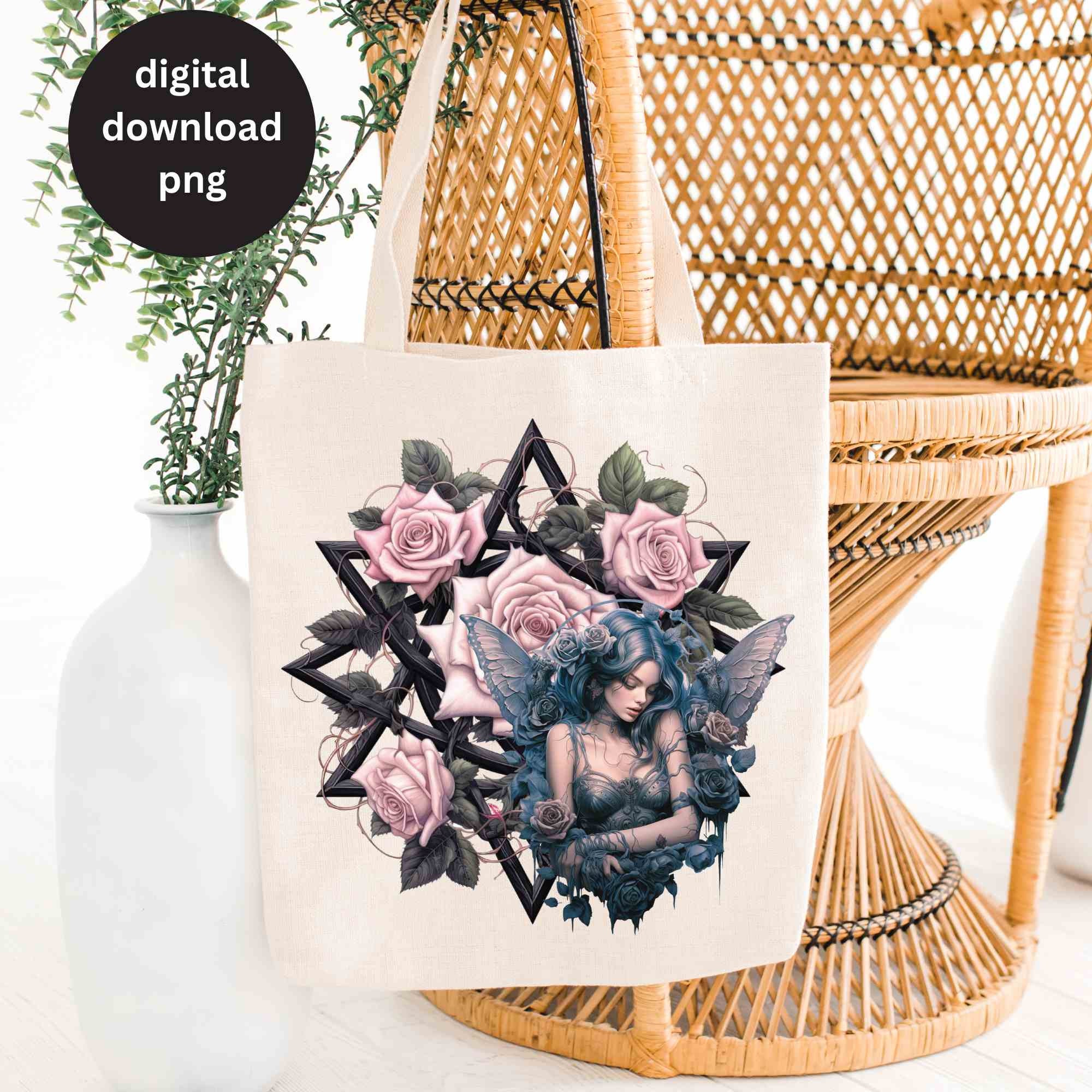 Pastel Goth Fairy Pink Roses Png, Gothic Png Sublimation Designs, Mom ...