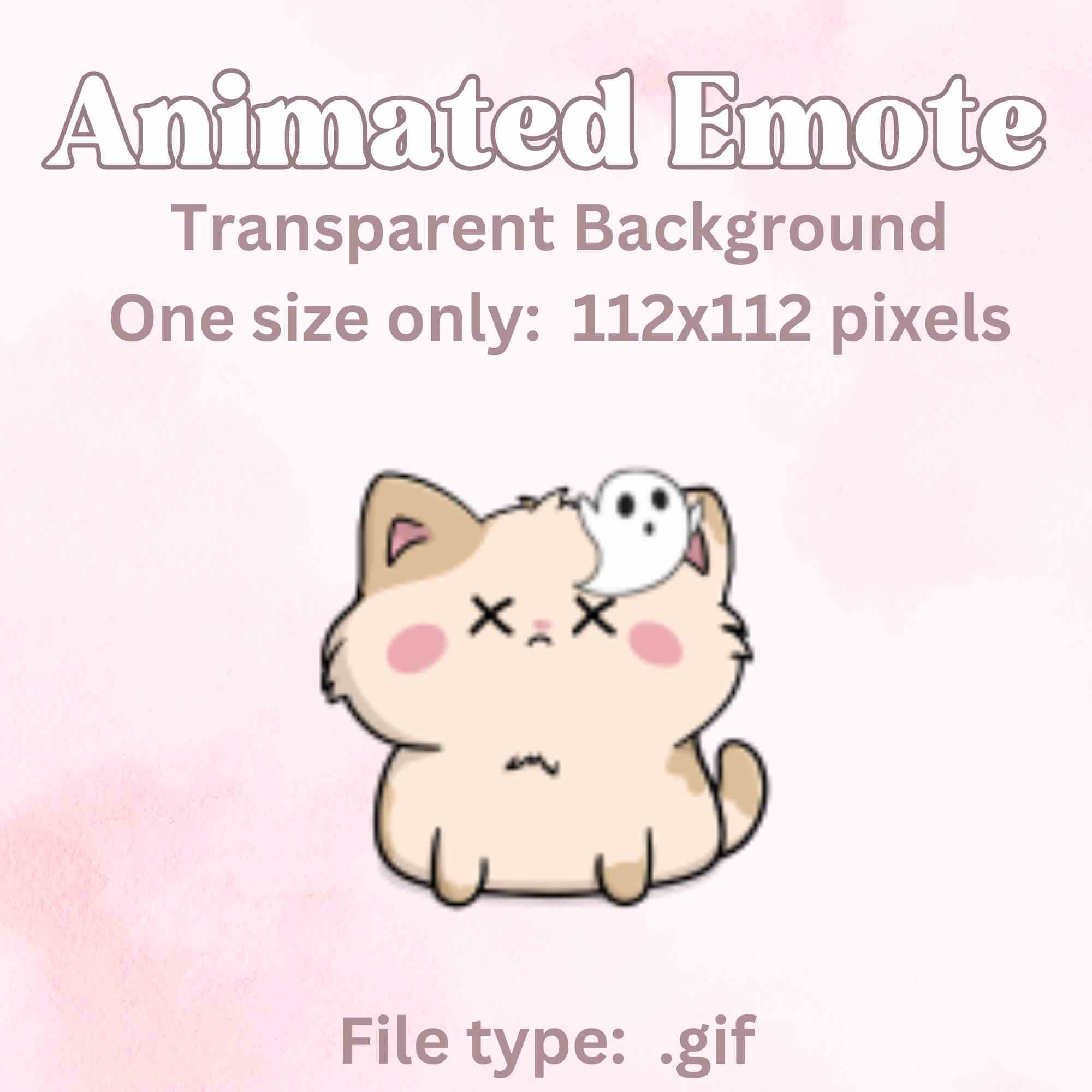 Animated Cat Emote, Ghost Emoji, Kitty Streaming Graphic, Animated ...