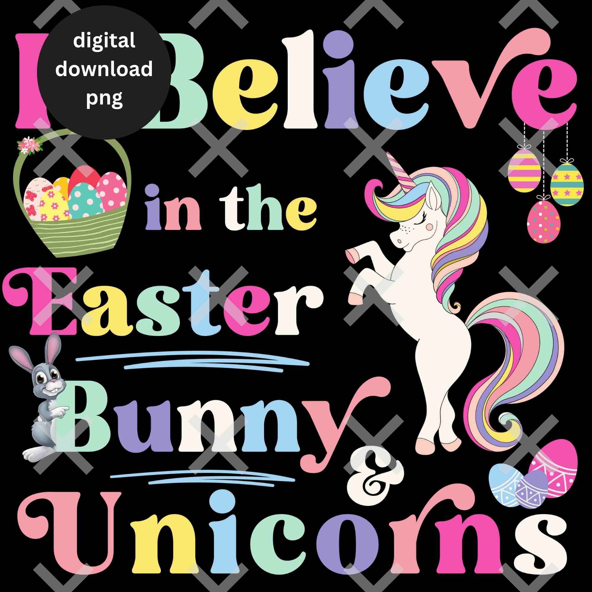 Funny Easter Bunny Unicorn Png, Boy Girl Easter Design Png, Unicorns ...