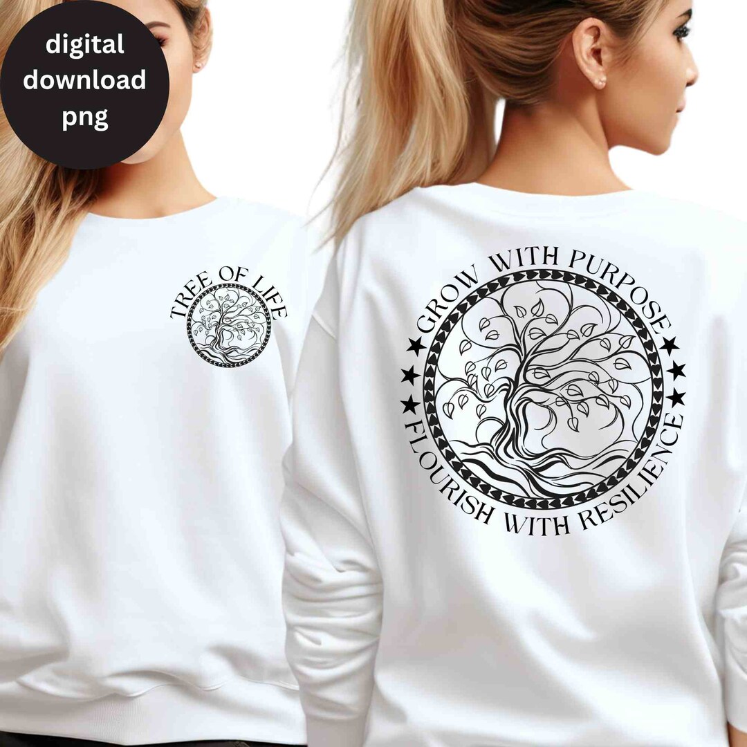 Tree of Life Positive Daily Affirmations Png Front Back Sweatshirt ...