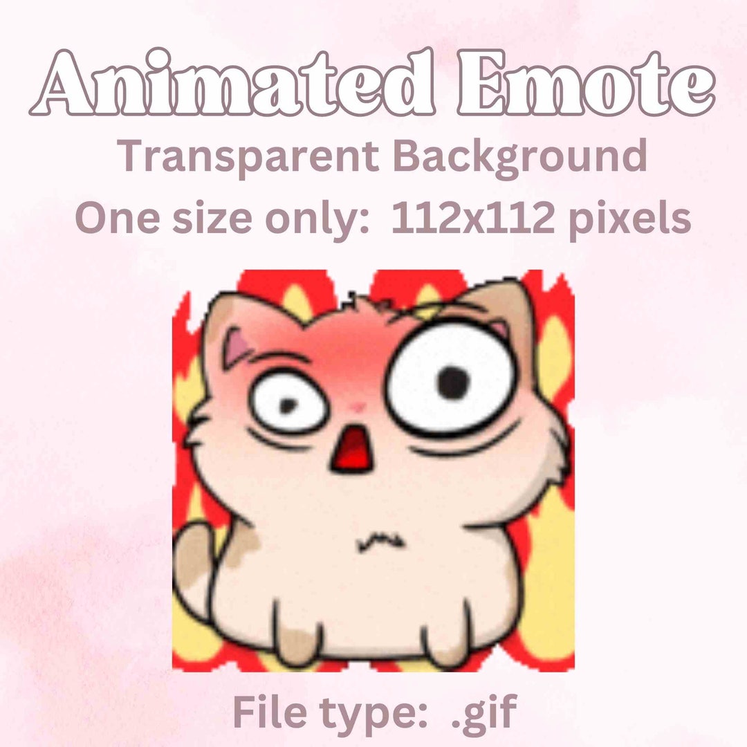 Animated Cat Emote / Fire Emoji / Bug Eyes / Stream Graphic / Emote for ...