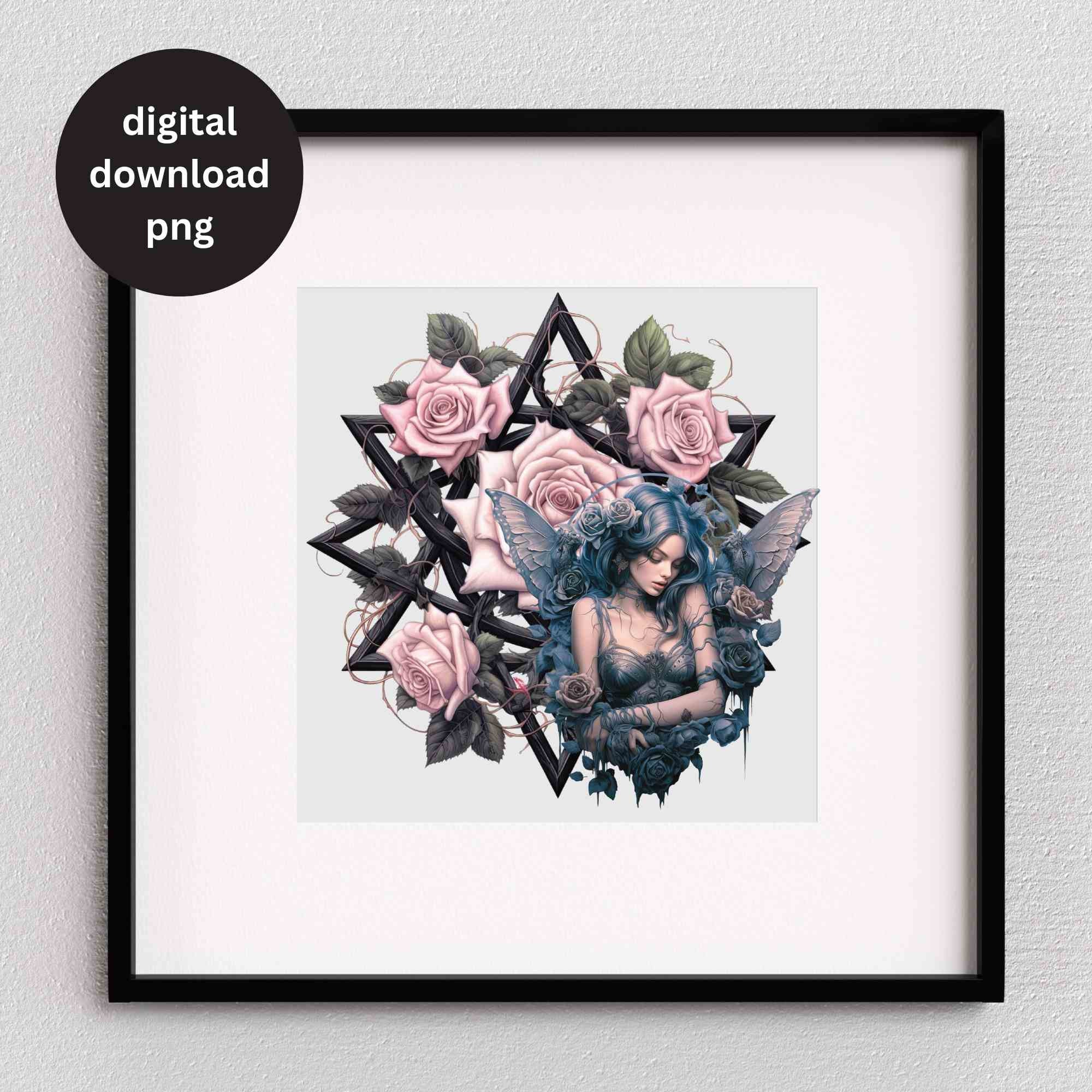 Pastel Goth Fairy Pink Roses Png, Gothic Png Sublimation Designs, Mom ...
