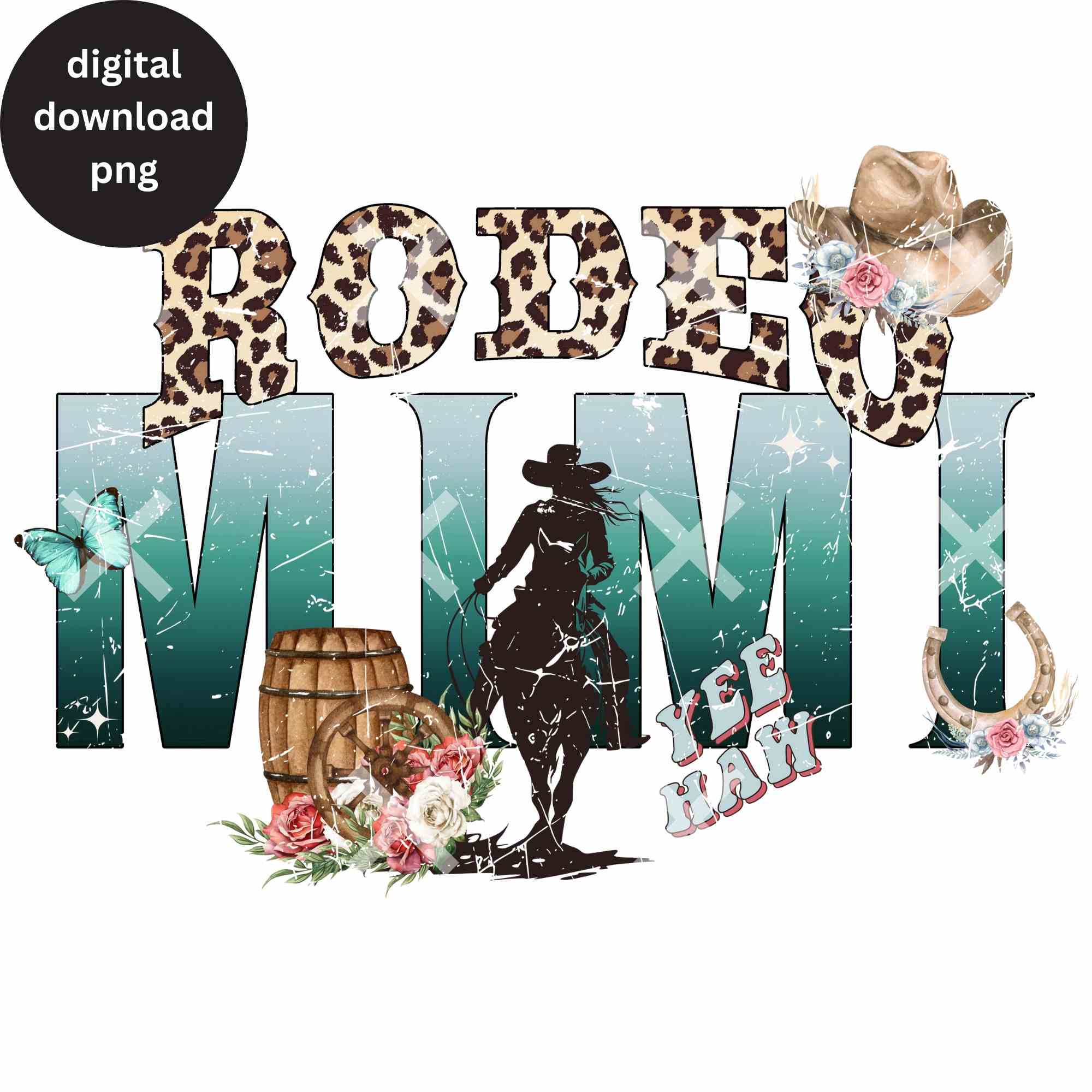 Cowgirl Rodeo Mimi Sublimation Design PNG Western Rodeo Sublimation ...