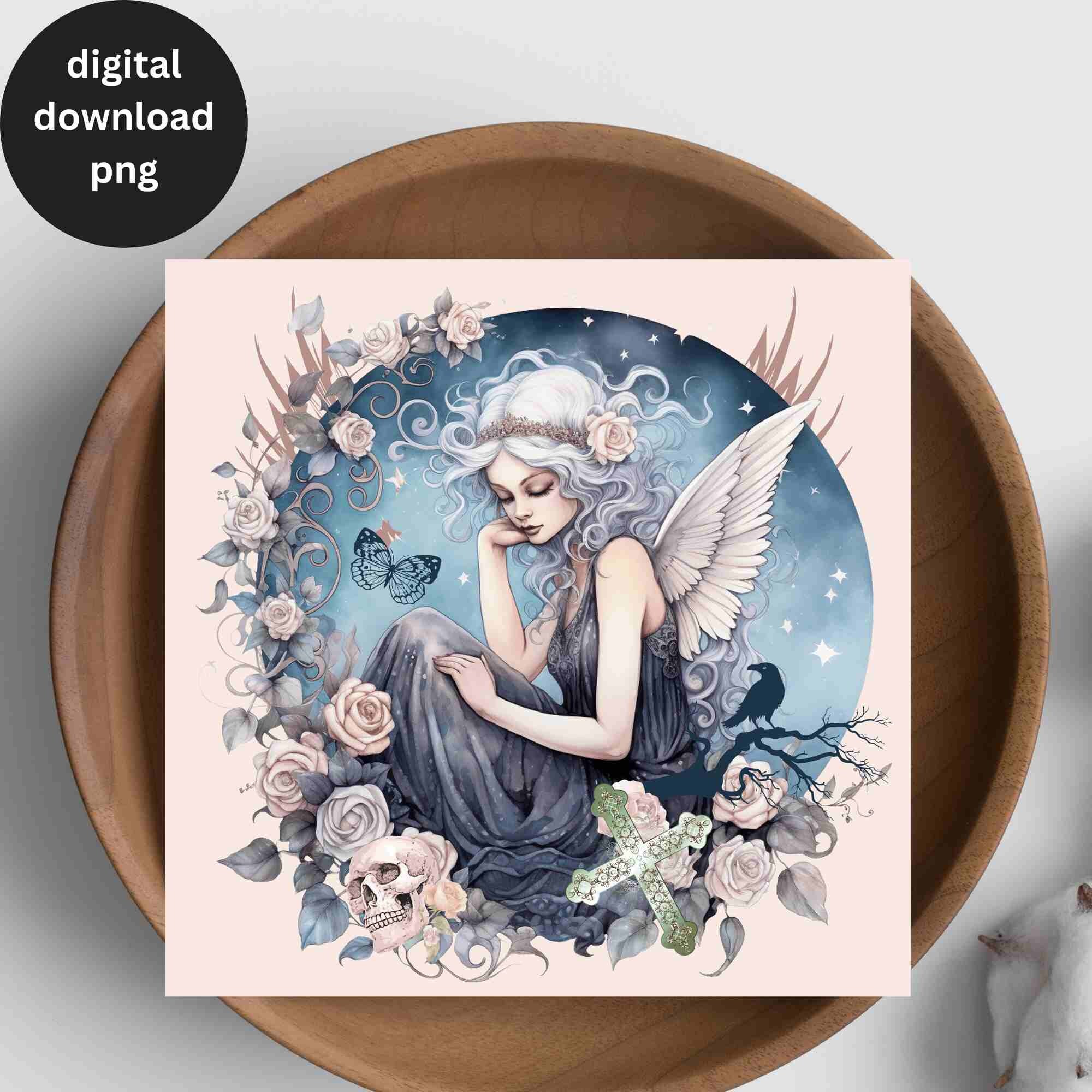 Pastel Goth Fairy Pink Roses Png, Gothic Png Sublimation Designs, Mom ...