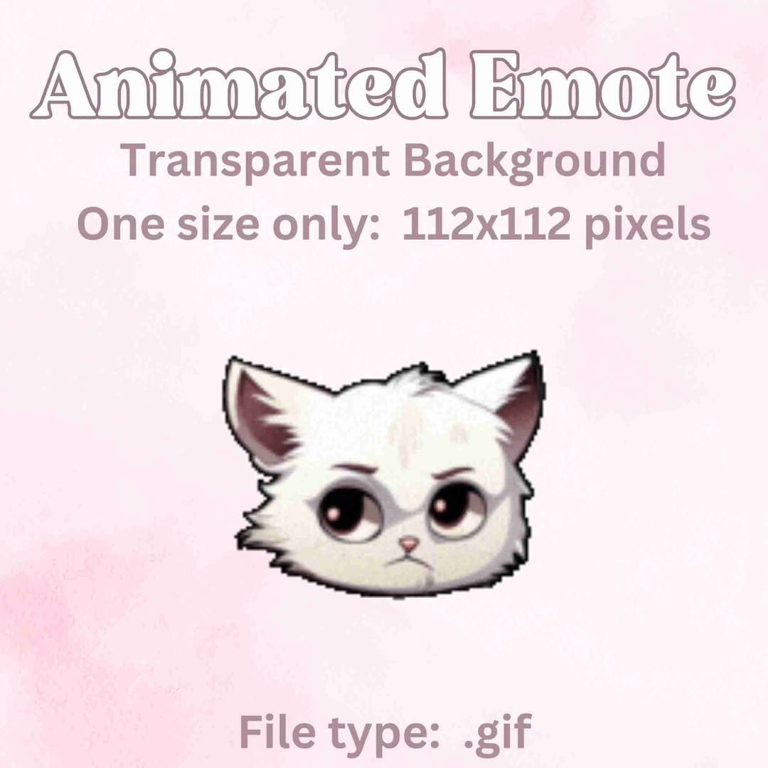 Animated Cat Emote / Cute White Cat / Shaking Head / Stream Graphic ...
