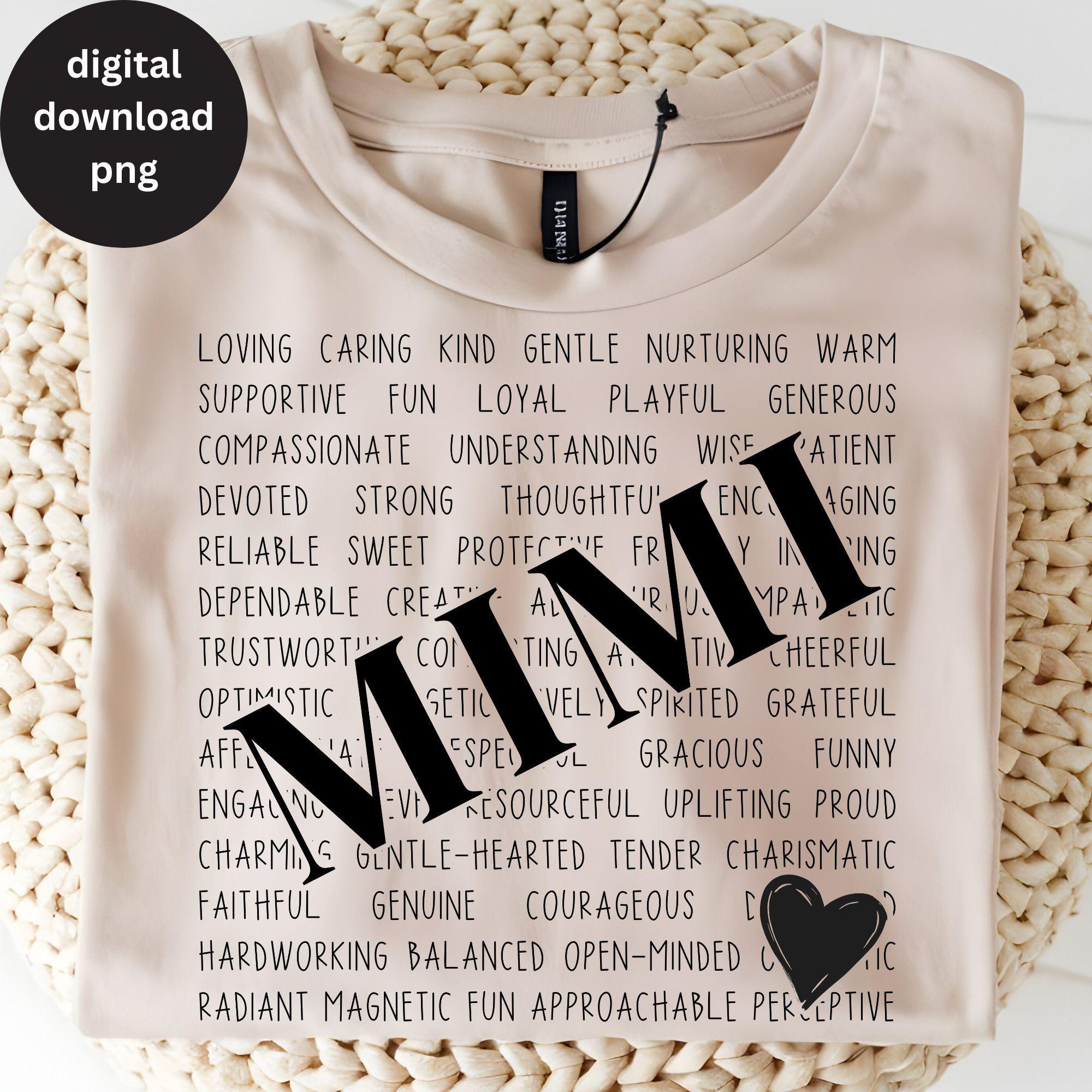 Mimi Definition Word List PNG, DIY Mimi Gift Idea Sublimation Design ...