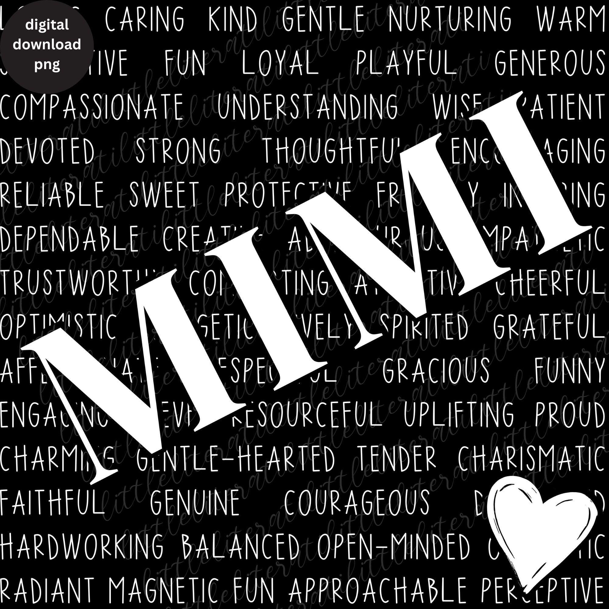 Mimi Definition Word List PNG, DIY Mimi Gift Idea Sublimation Design ...