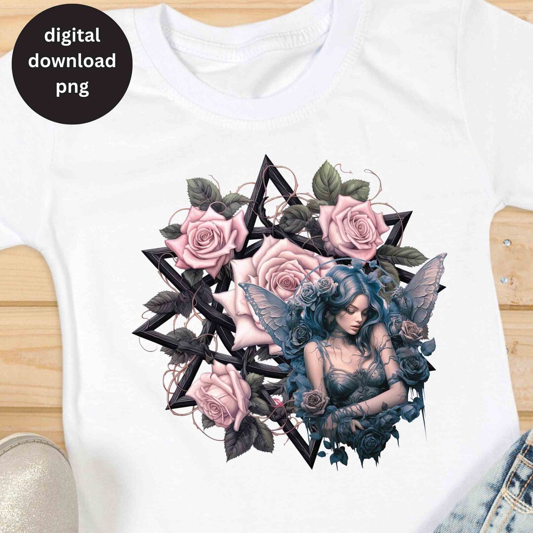 Pastel Goth Fairy Pink Roses Png, Gothic Png Sublimation Designs, Mom ...