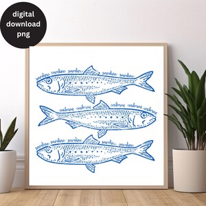 Trendy Sardine PNG, Three Sardines Sublimation Design, Fisherman ...