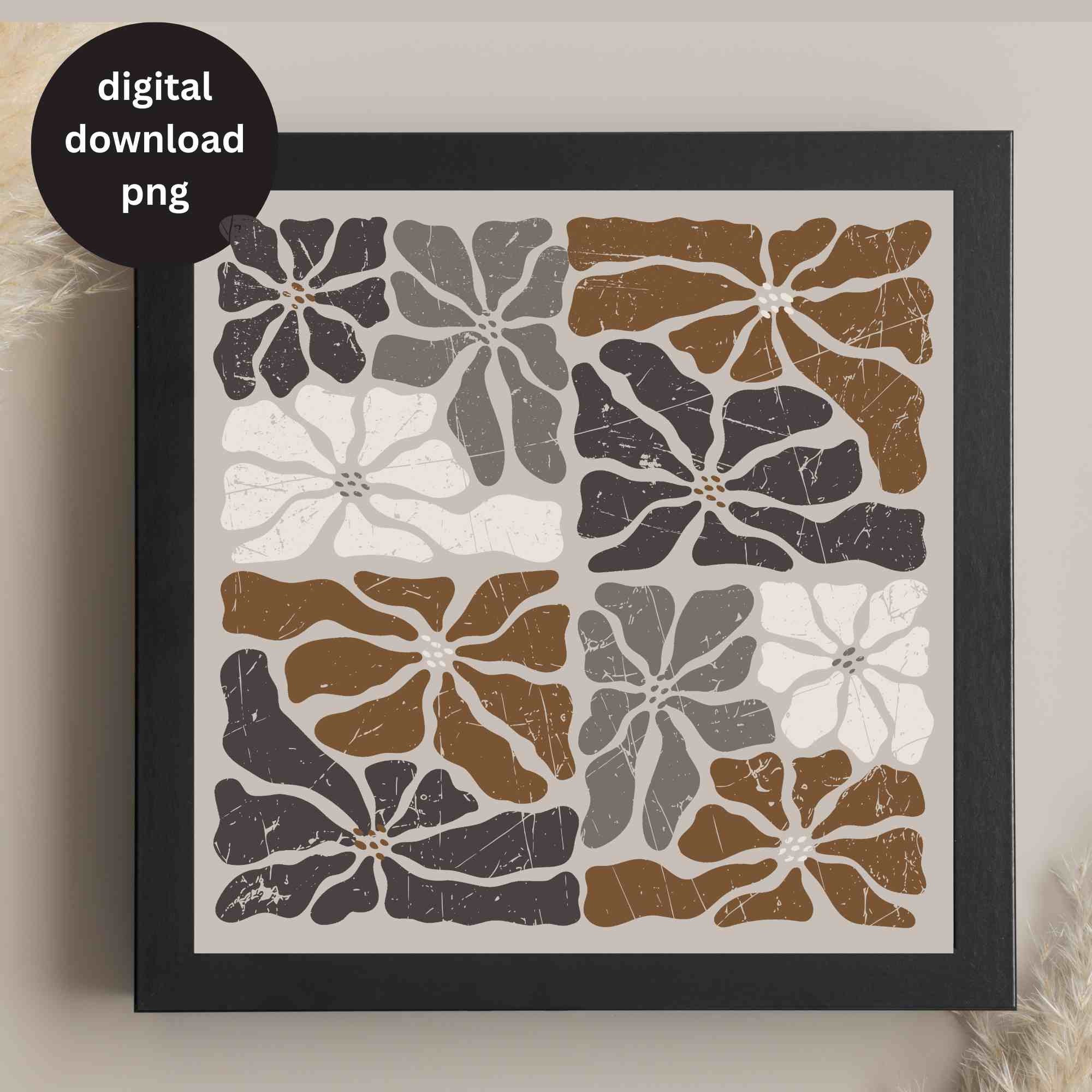Boho Wildflower Matisse Style Png, Boho Flower Decor Png, Boho ...