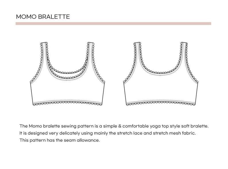 Momo Bralette- Instant Digital Download PDF Sewing Pattern - Etsy