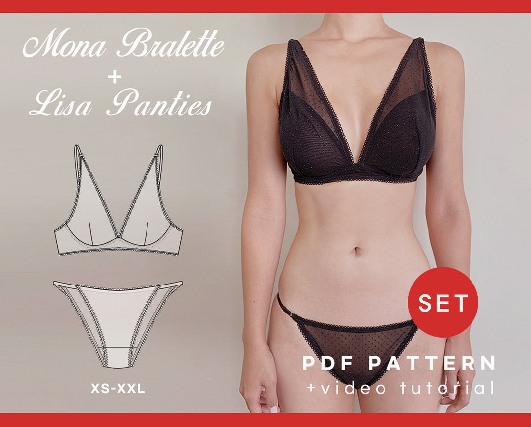 Mona Bralette & Lisa Panties Set- Instant Digital Download PDF Sewing Pattern - Etsy