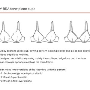 Abby Bra (one-piece Cup)- Instant Digital Download PDF Sewing Pattern ...