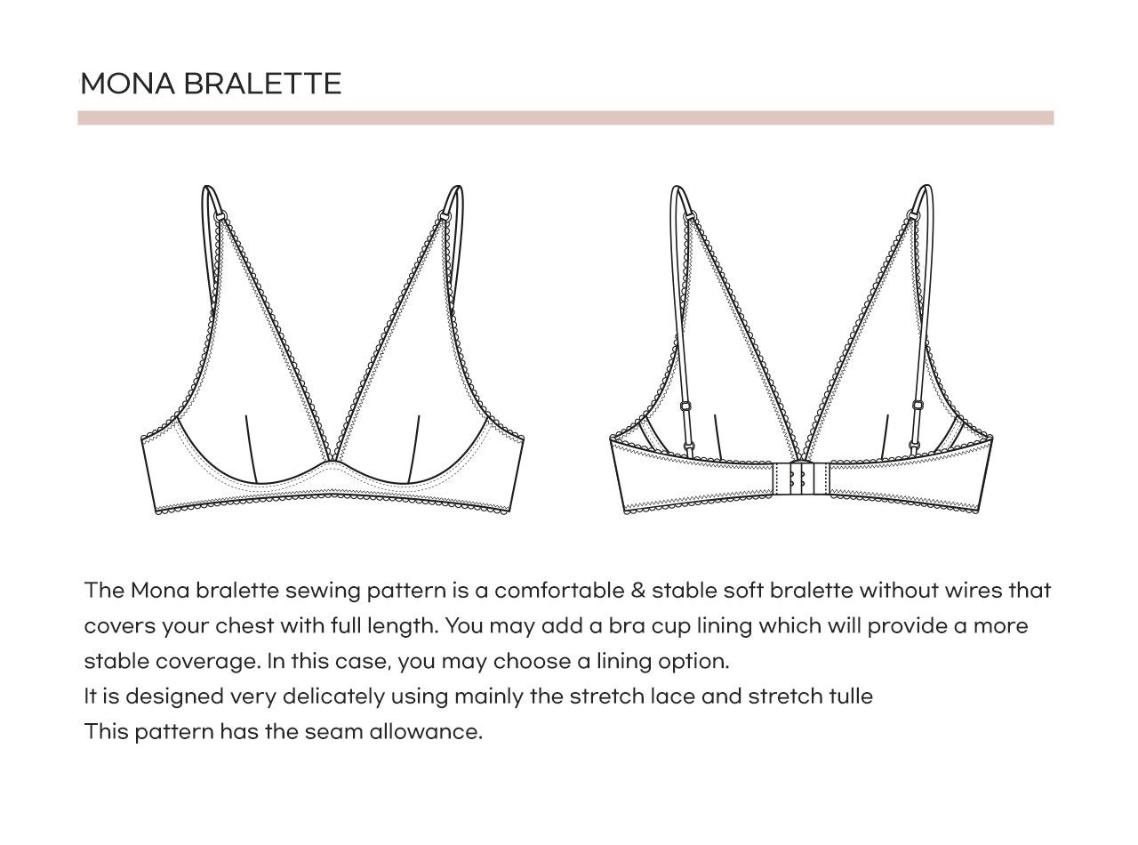 Mona Bralette Instant Digital Download PDF Sewing Pattern - Etsy