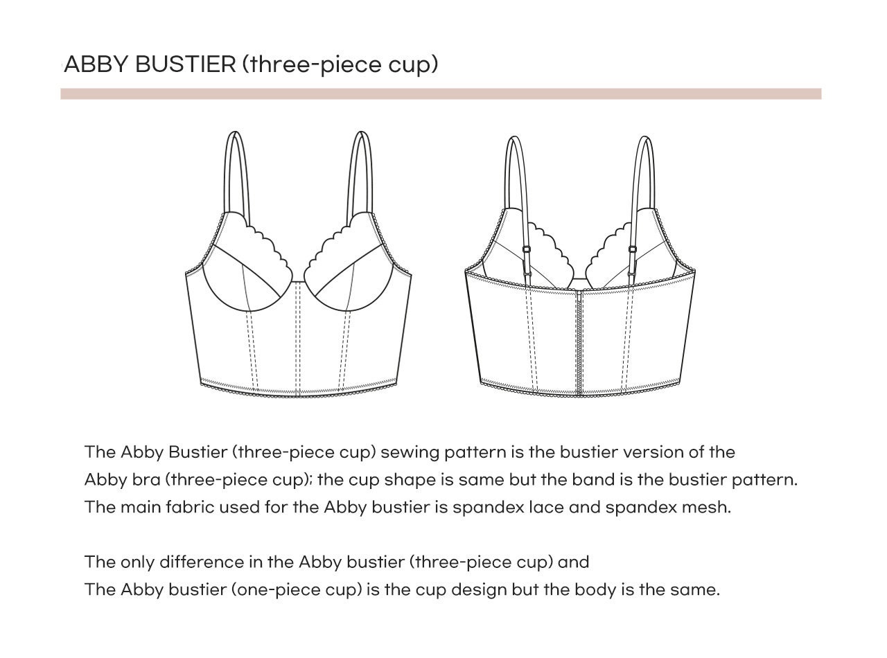Abby Bustier three-piece Cup Instant Digital Download PDF Sewing ...