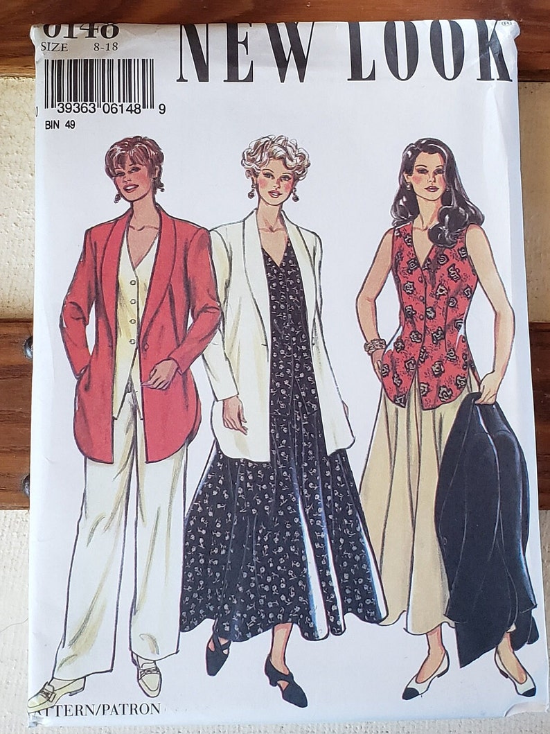 Vintage New Look Sewing Pattern 6148 Uncut Unused 6 Sizes in One ...