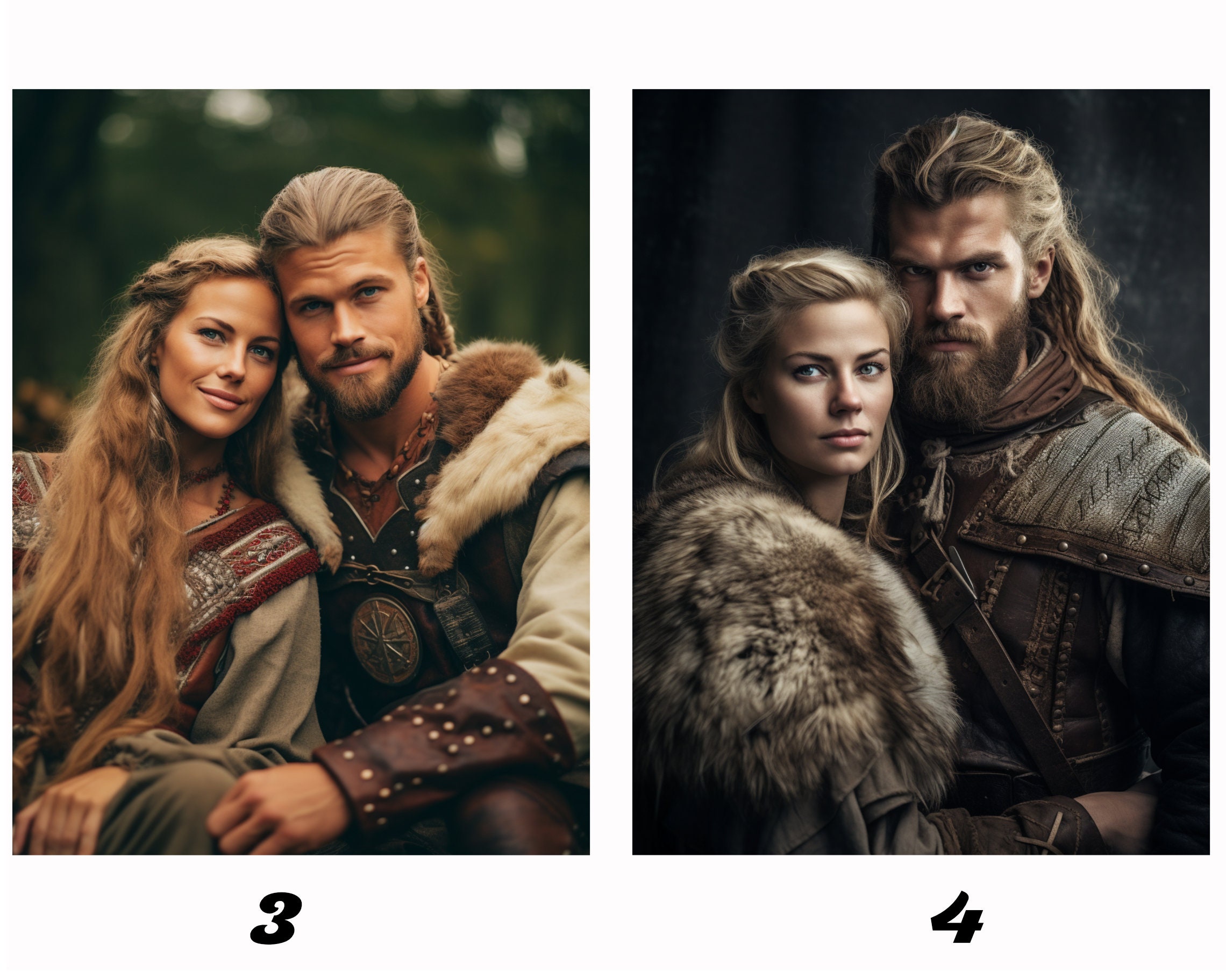 Custom Viking Couple Portraits Unique Custom Digital Art Viking Couple ...