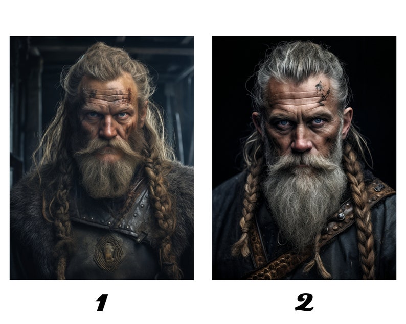 Custom Viking Portrait Digital Artwork Personalized Gift for Family ...