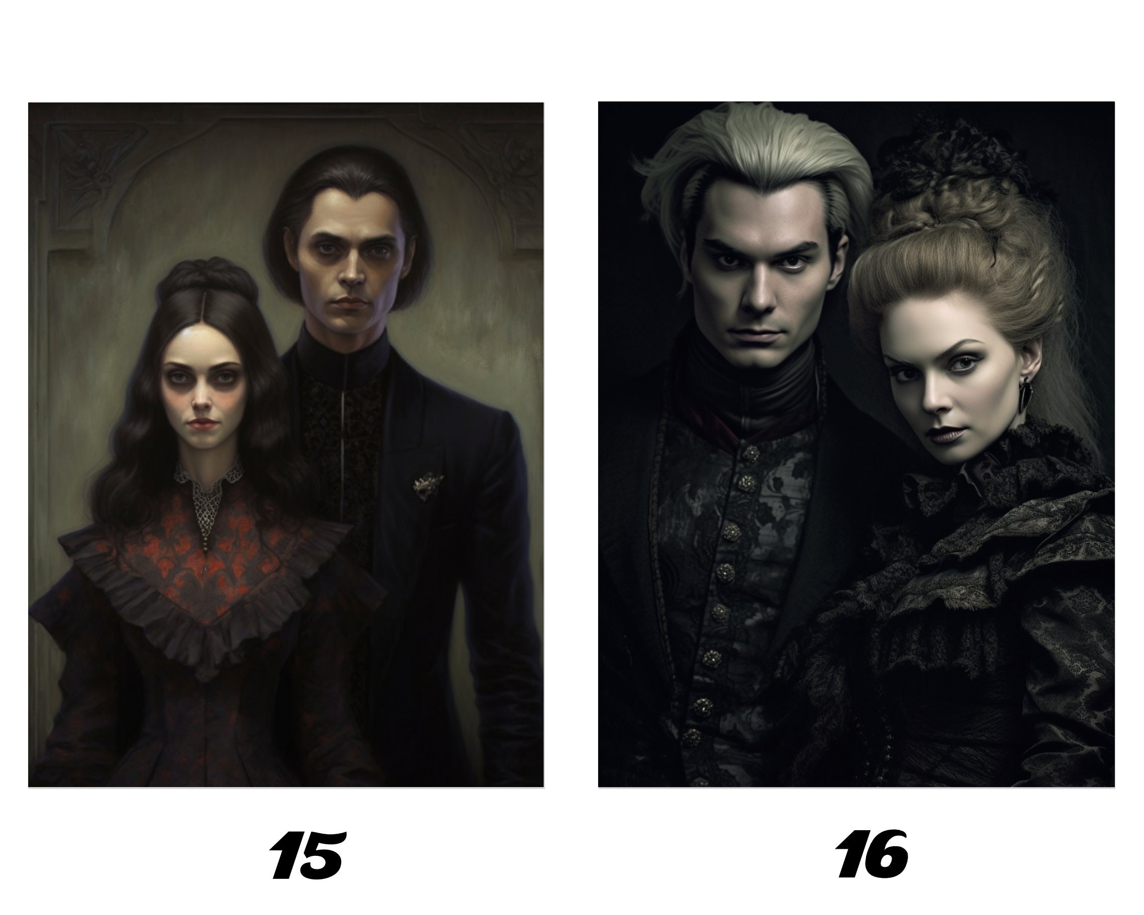 Custom Gothic Couple Portraits Unique Custom Digital Art Gothic Couple ...