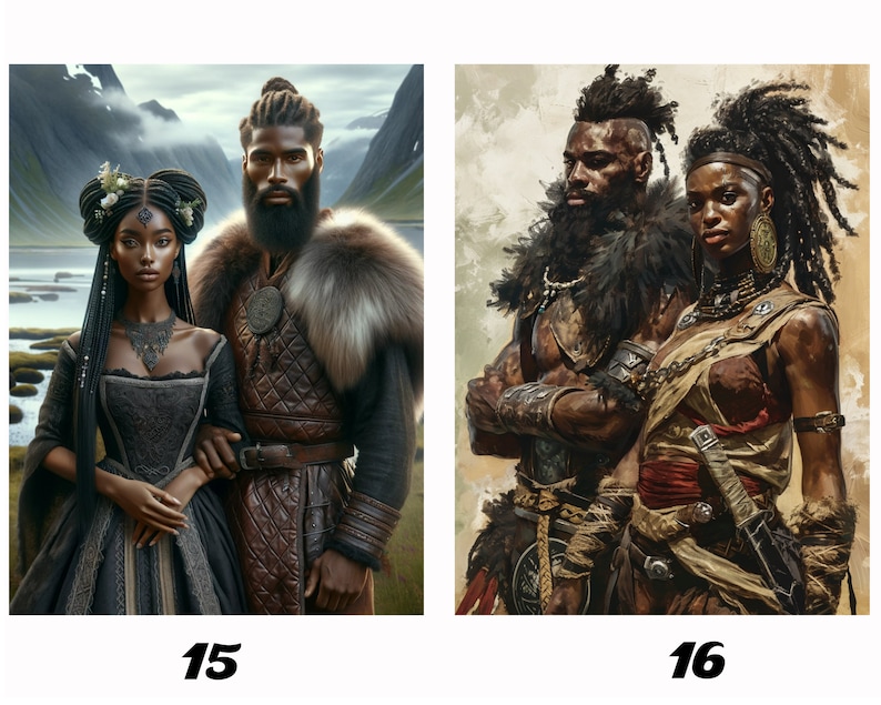Custom Viking Couple Portraits Unique Custom Digital Art Viking Couple ...
