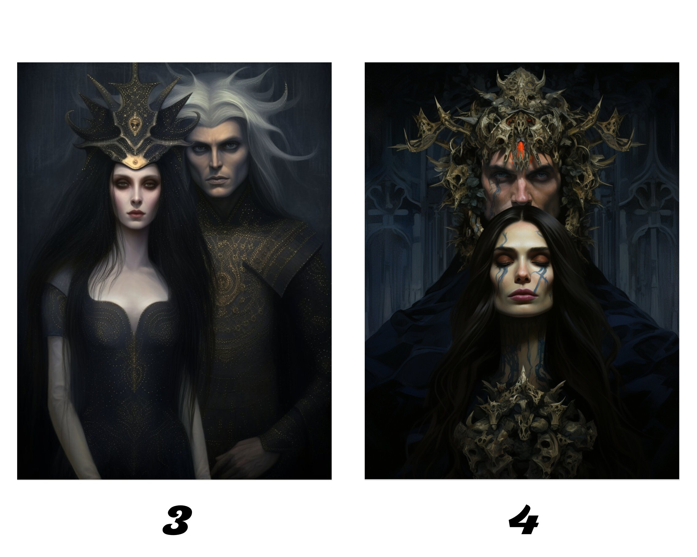 Custom Gothic Couple Portraits Unique Custom Digital Art Gothic Couple ...