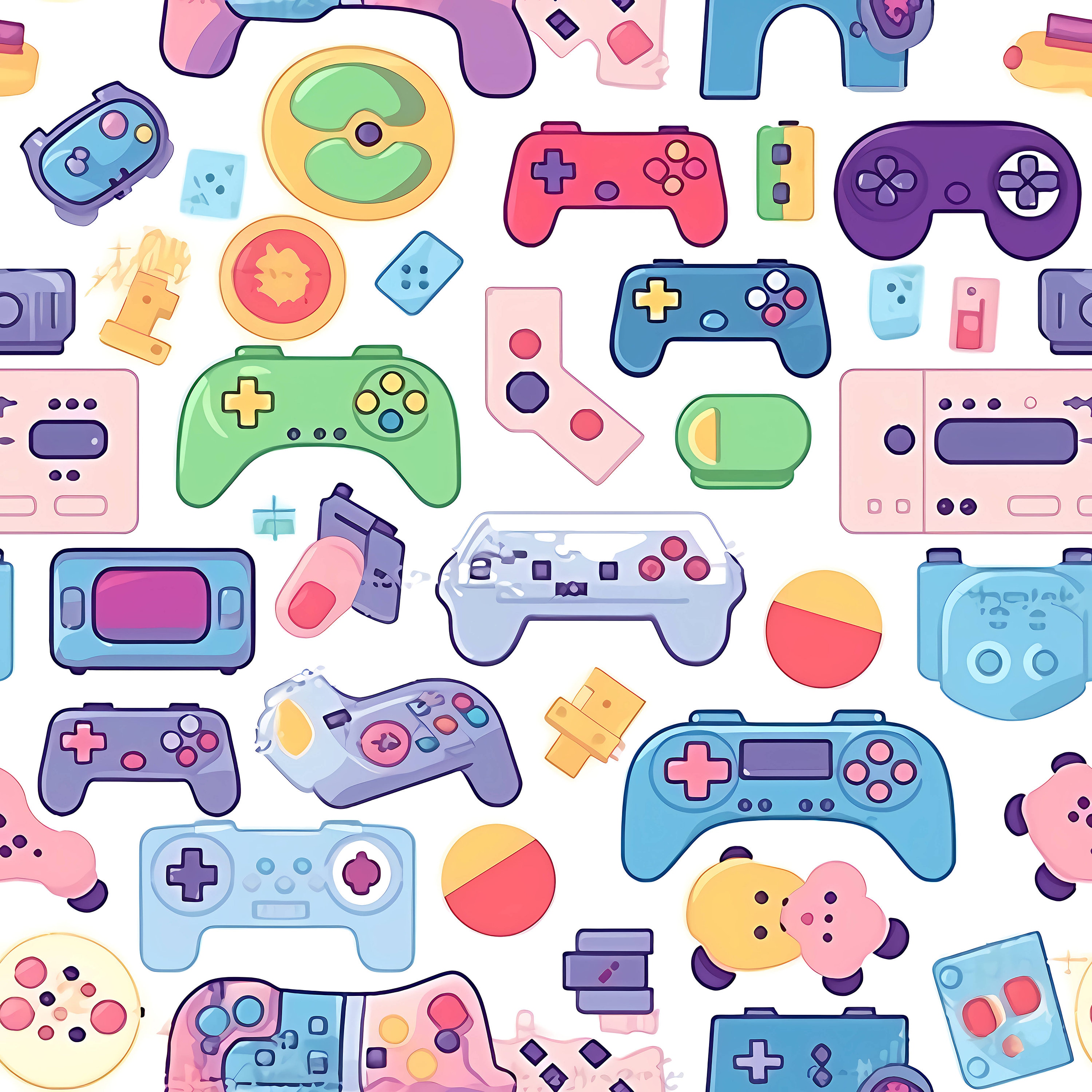 Seamless Retro Games Pattern Retro Video Game Console Y2k Style Digital ...