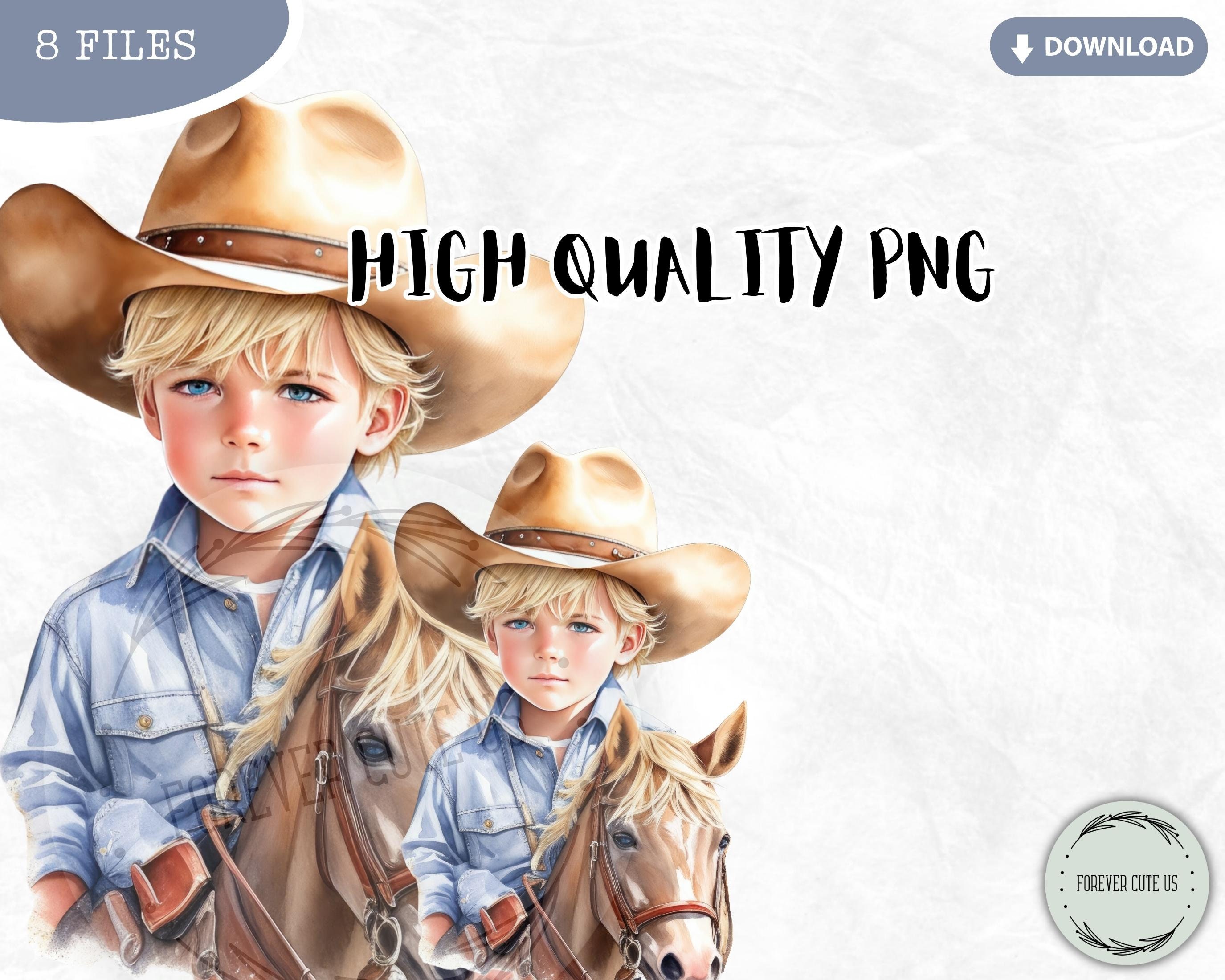 Lil Cowboy Clipart Bundle, Baby Cowboy Clipart, Watercolor Cowboy ...