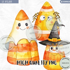 Halloween Candy Corn Ghost Clipart, Bat, Witch, Mummy, Trick or Treat ...