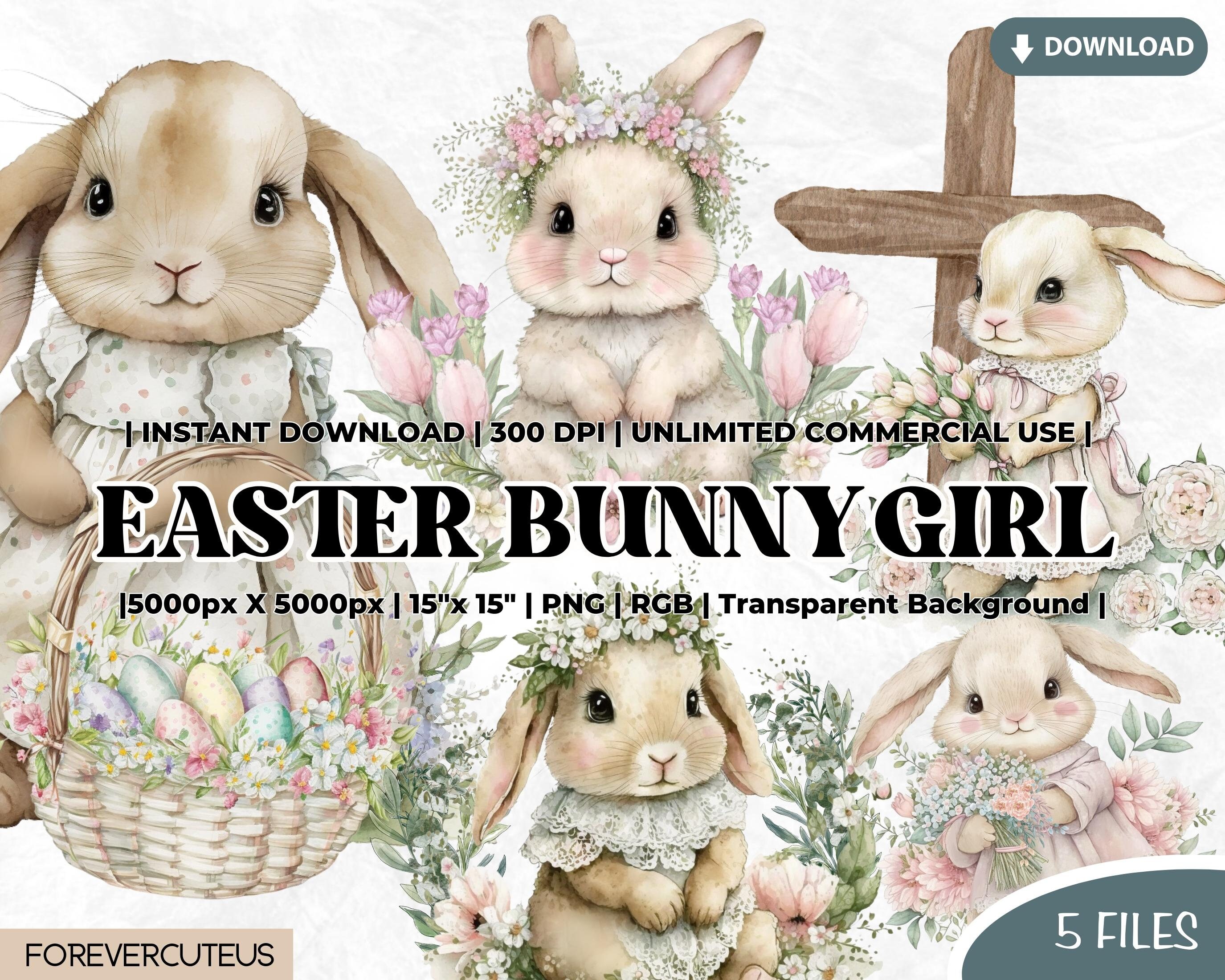 Easter Bunny Girl Clipart Easter Bunny Clipart Easter Clip - Etsy