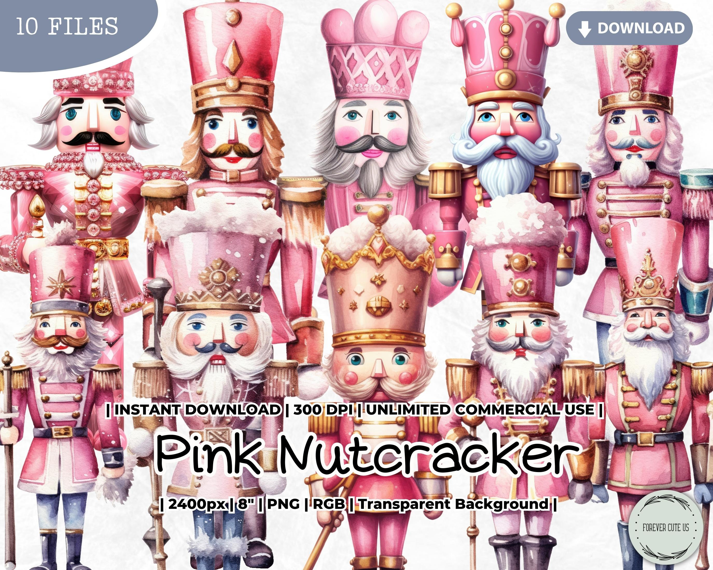 Pink Christmas Nutcracker Clipart Pink Winter Pink Holidays - Etsy