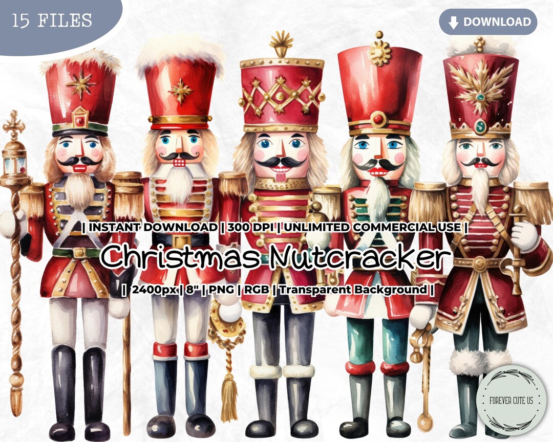 Christmas Nutcracker Clipart Set, Winter, Holidays, Traditional, PNG ...