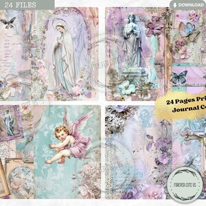 Shabby Faith Junk Journal Collage Set, Holy Mother Mary, Virgin Mary ...