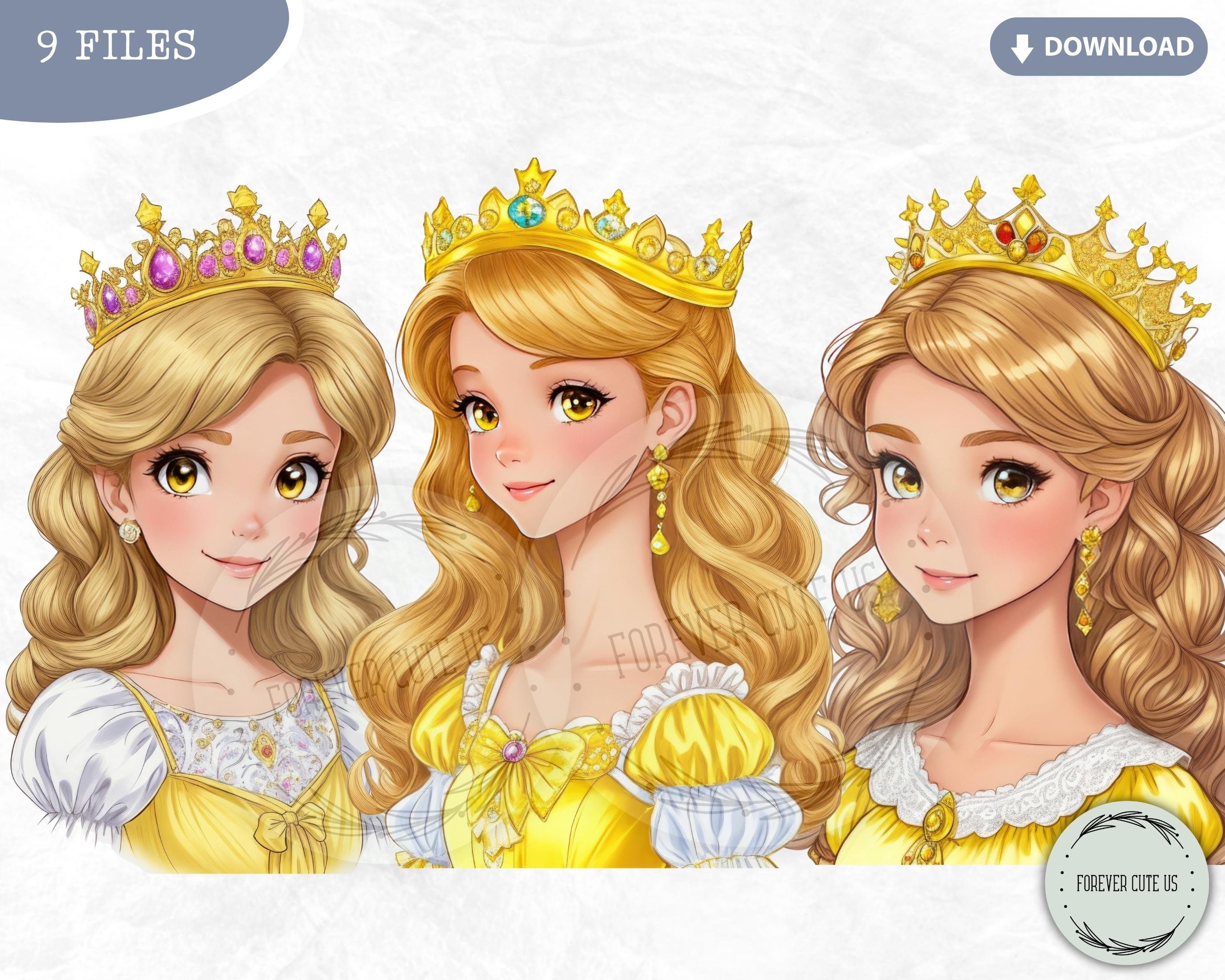 Yellow Princess Clipart Fairytale Story Book Princess - Etsy