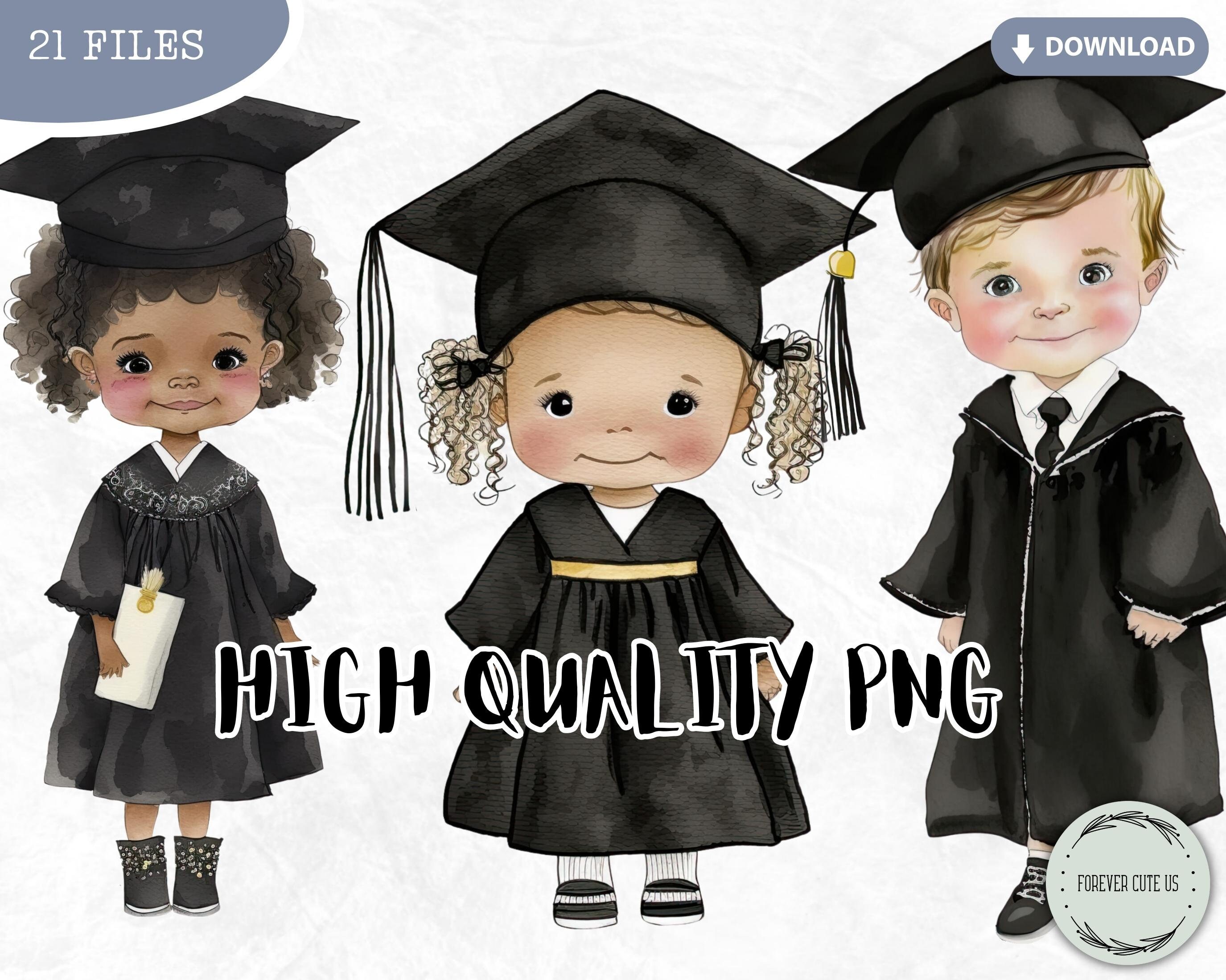 Graduation Kiddos Clipart Sublimation PNG Graduate Class - Etsy